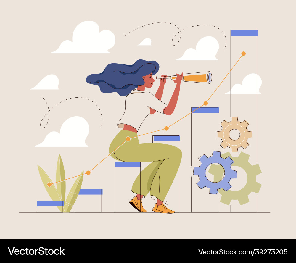 Planning and forecasting in a business concept Vector Image
