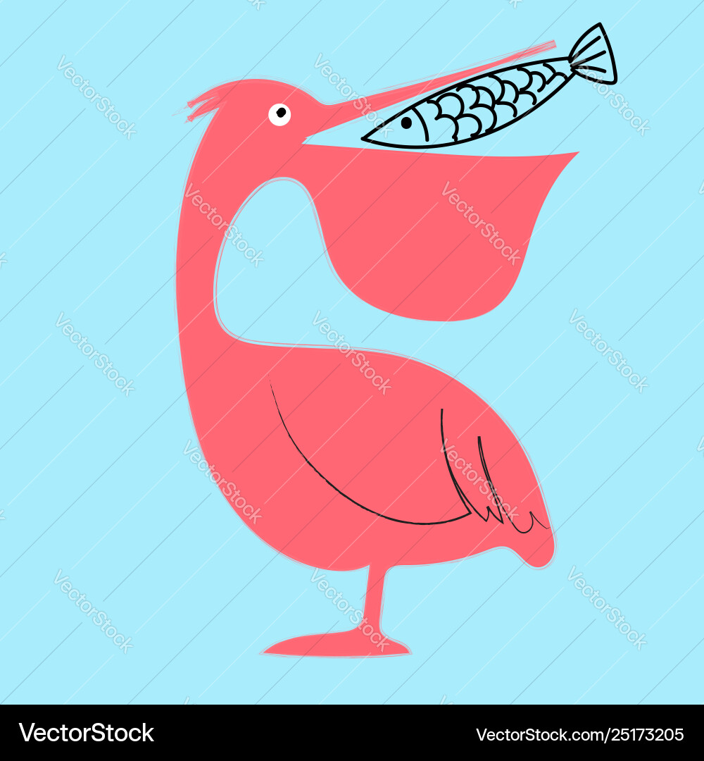 Portrait a pink spoonbill bird turning its Vector Image