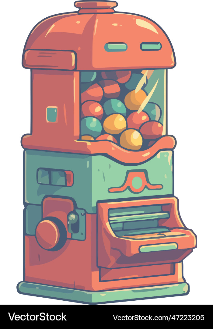 Retro carnival candies dispenser machine icon Vector Image