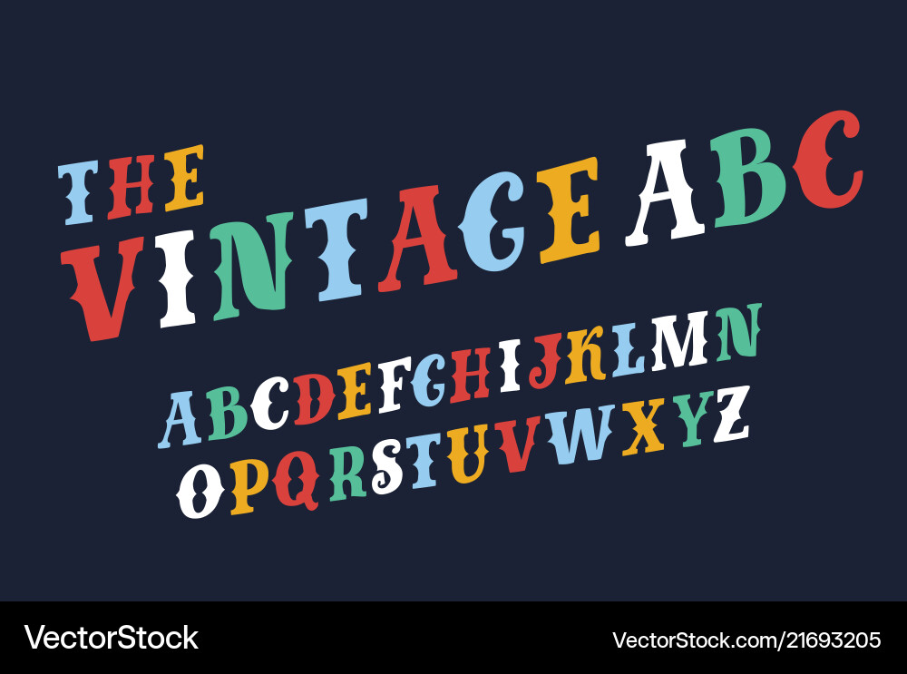 Retro slanted font and alphabet Royalty Free Vector Image