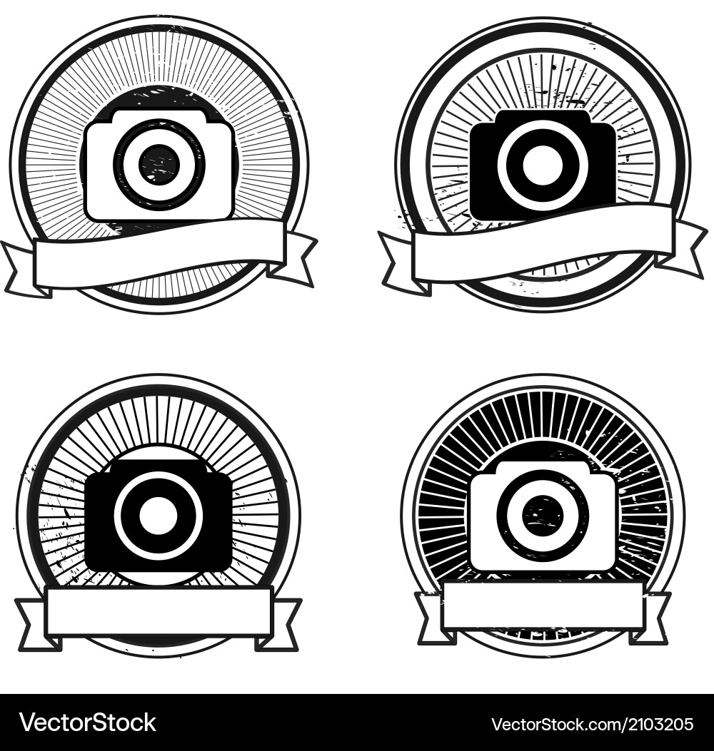 Set camera badges Royalty Free Vector Image - VectorStock