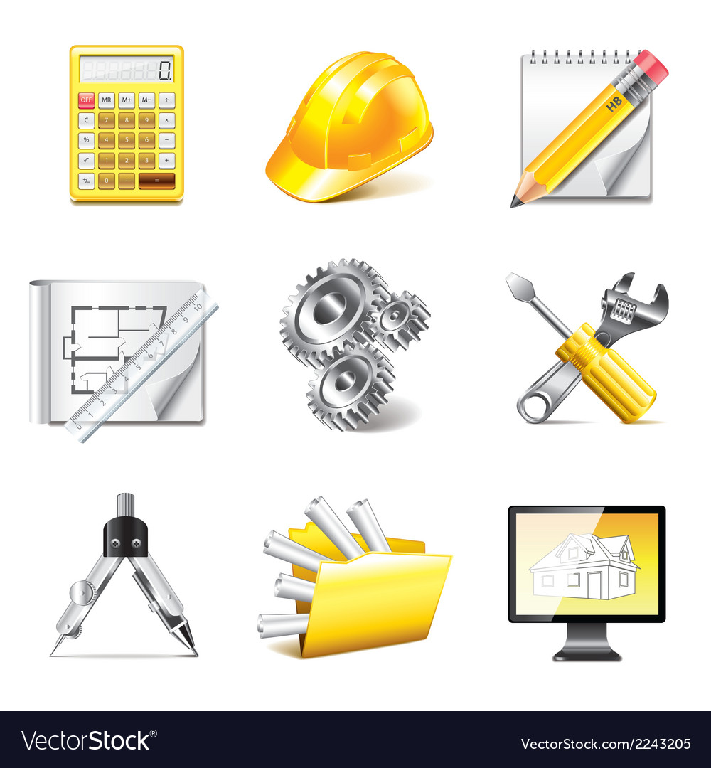 Set engineering Royalty Free Vector Image - VectorStock