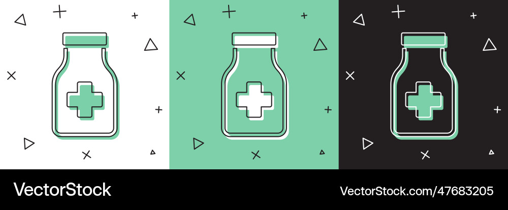 Set sedative pills icon isolated on white and Vector Image