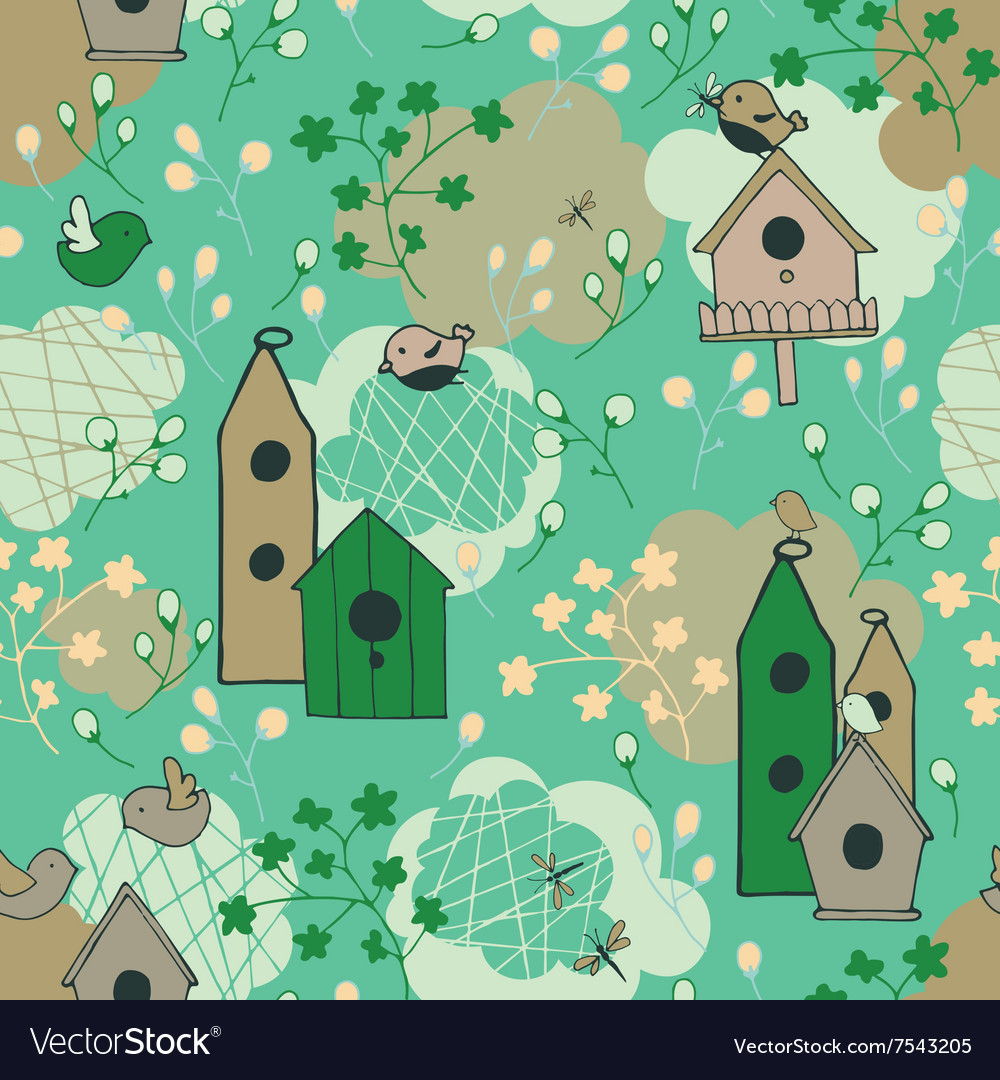 Spring seamless pattern Royalty Free Vector Image