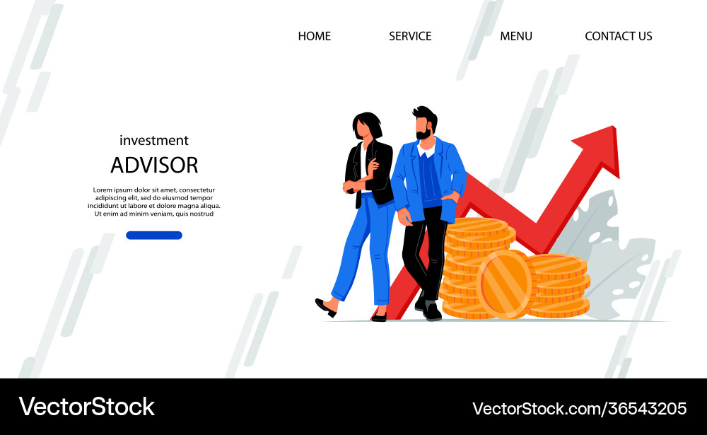 Website banner template for investment advisor Vector Image