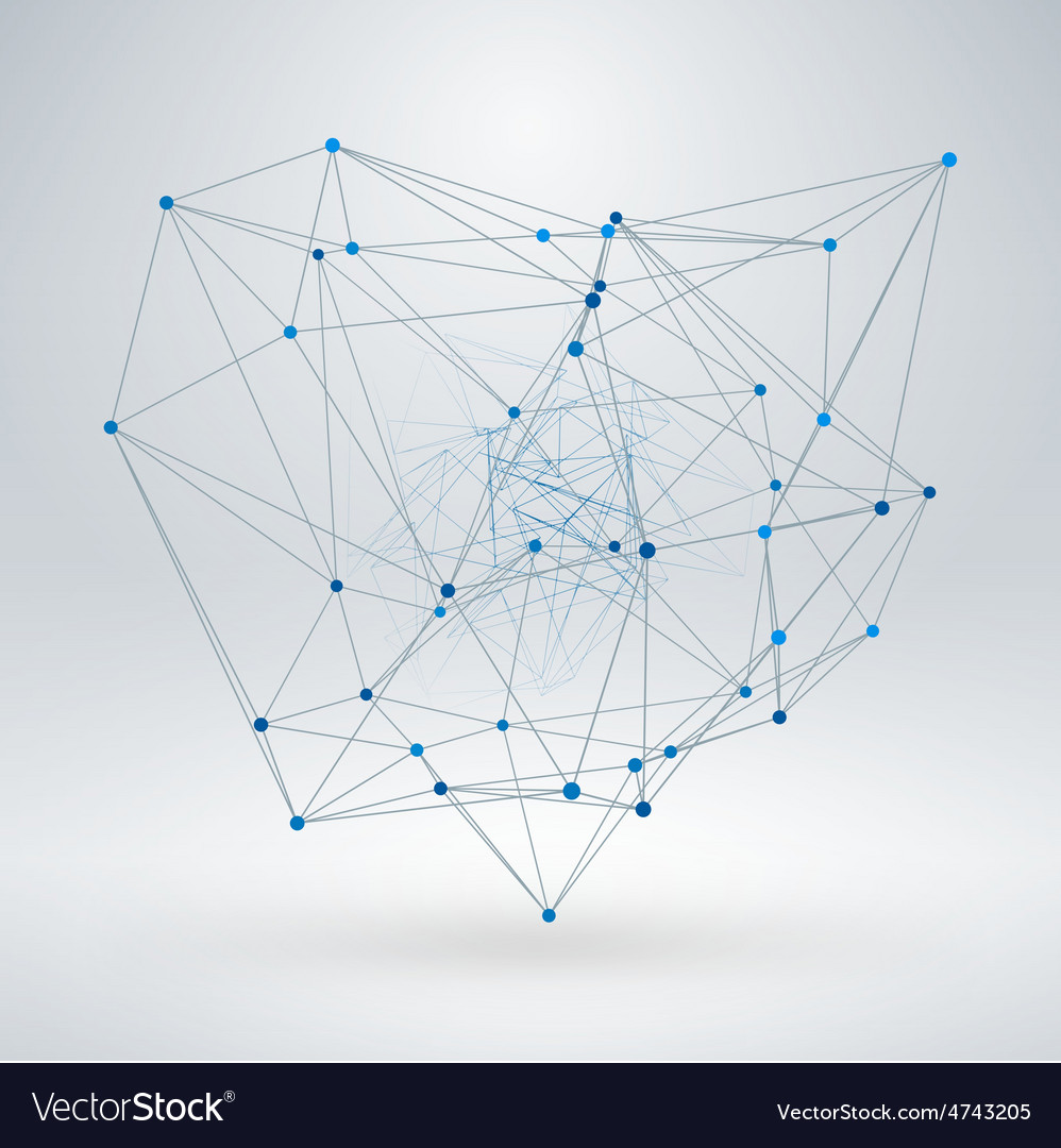 Wireframe polygonal element abstract 3d object Vector Image
