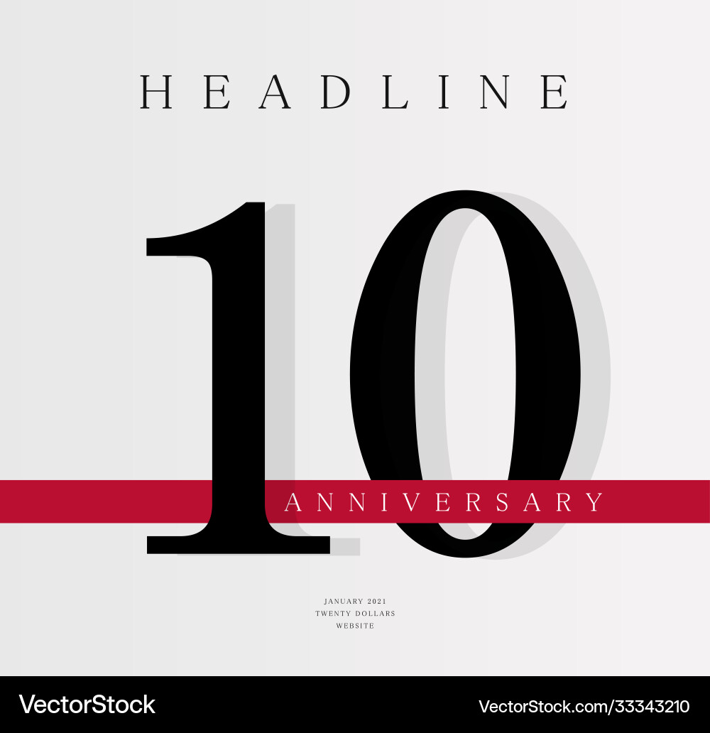 10th anniversary banner template journal cover Vector Image