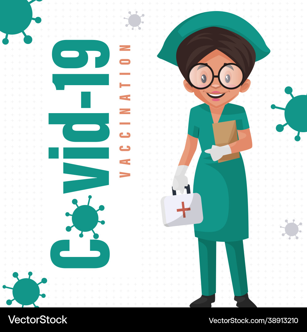 Banner design covid-19 vaccination Royalty Free Vector Image