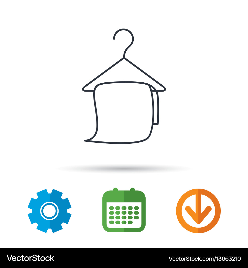 Bath towel icon cleaning service sign Royalty Free Vector