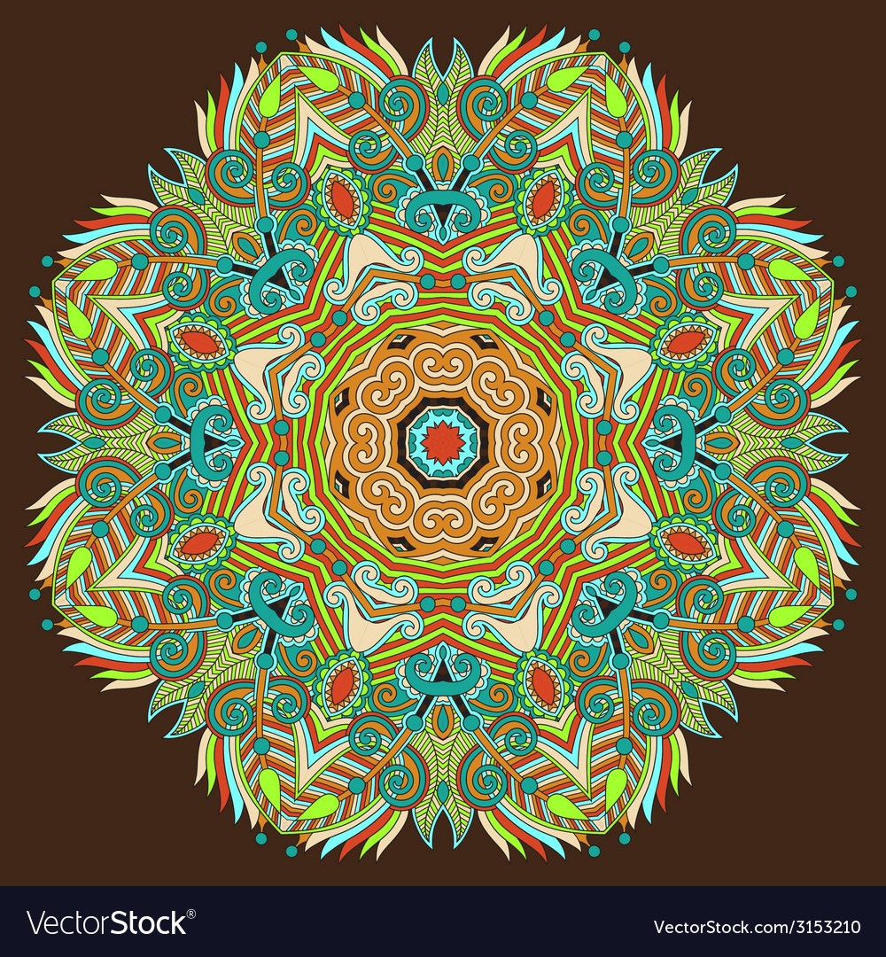 Circle lace ornament round ornamental geometric Vector Image