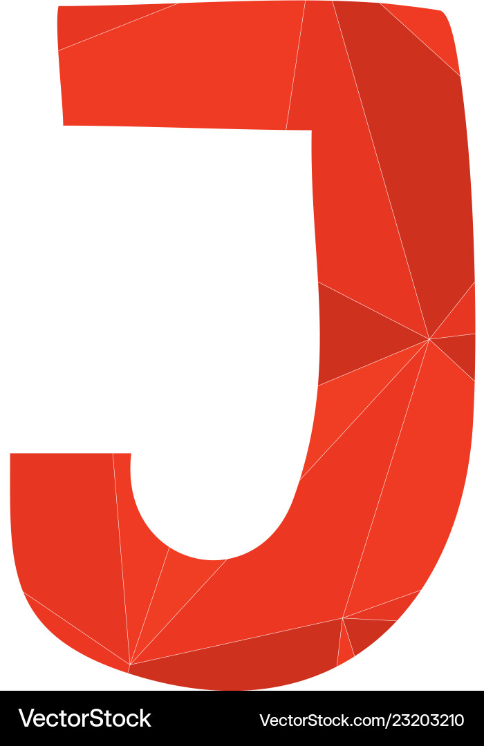 J red alphabet letter isolated on white background