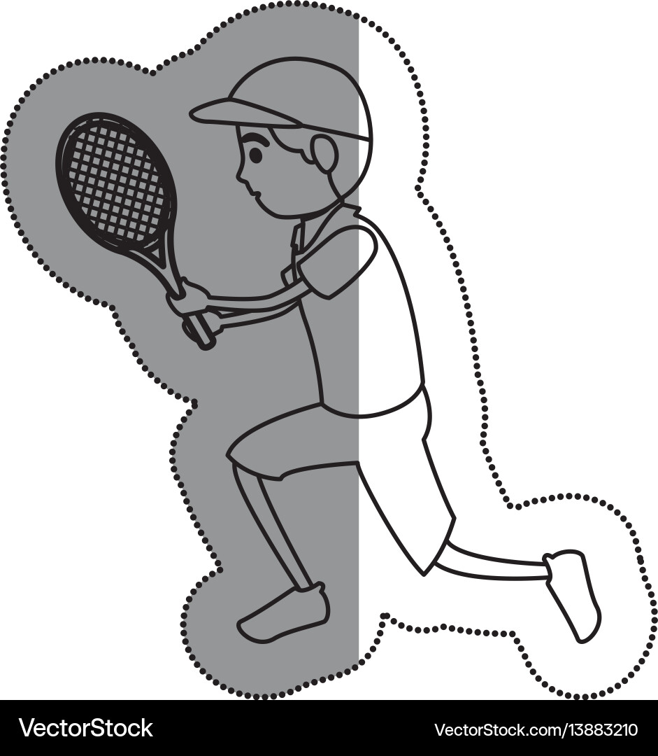 Man athlete practicing tennis avatar character Vector Image