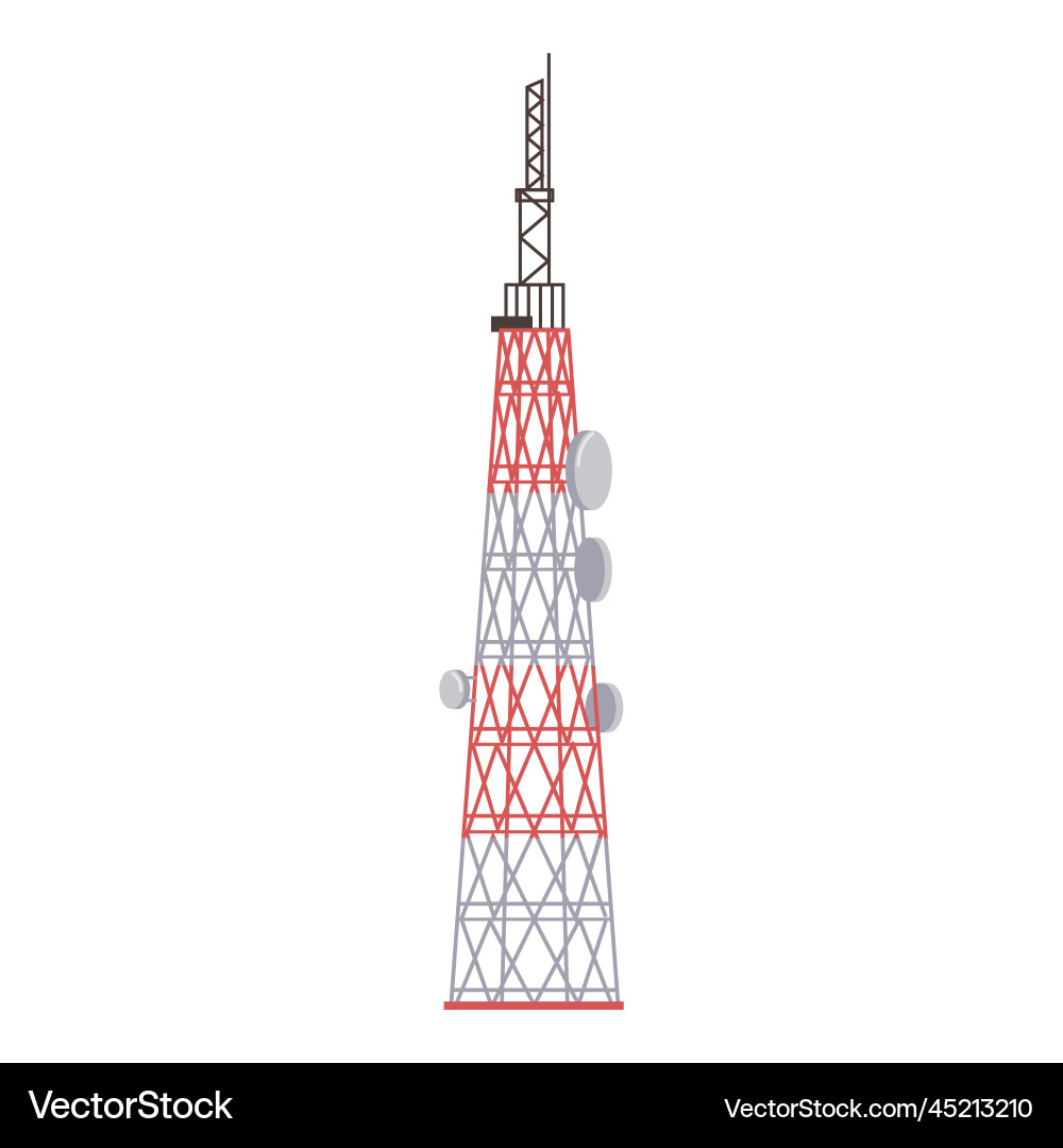 Radio mast telecommunication tower satellite Vector Image