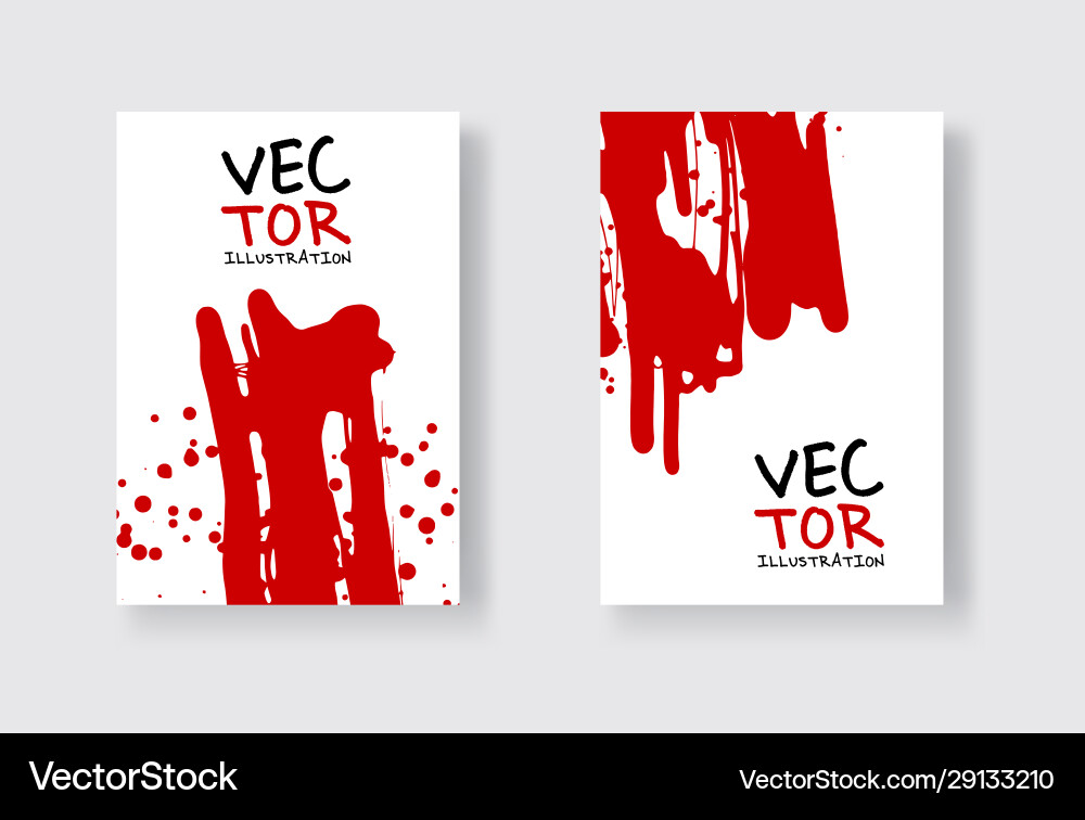Red ink brush stroke on white background japanese Vector Image