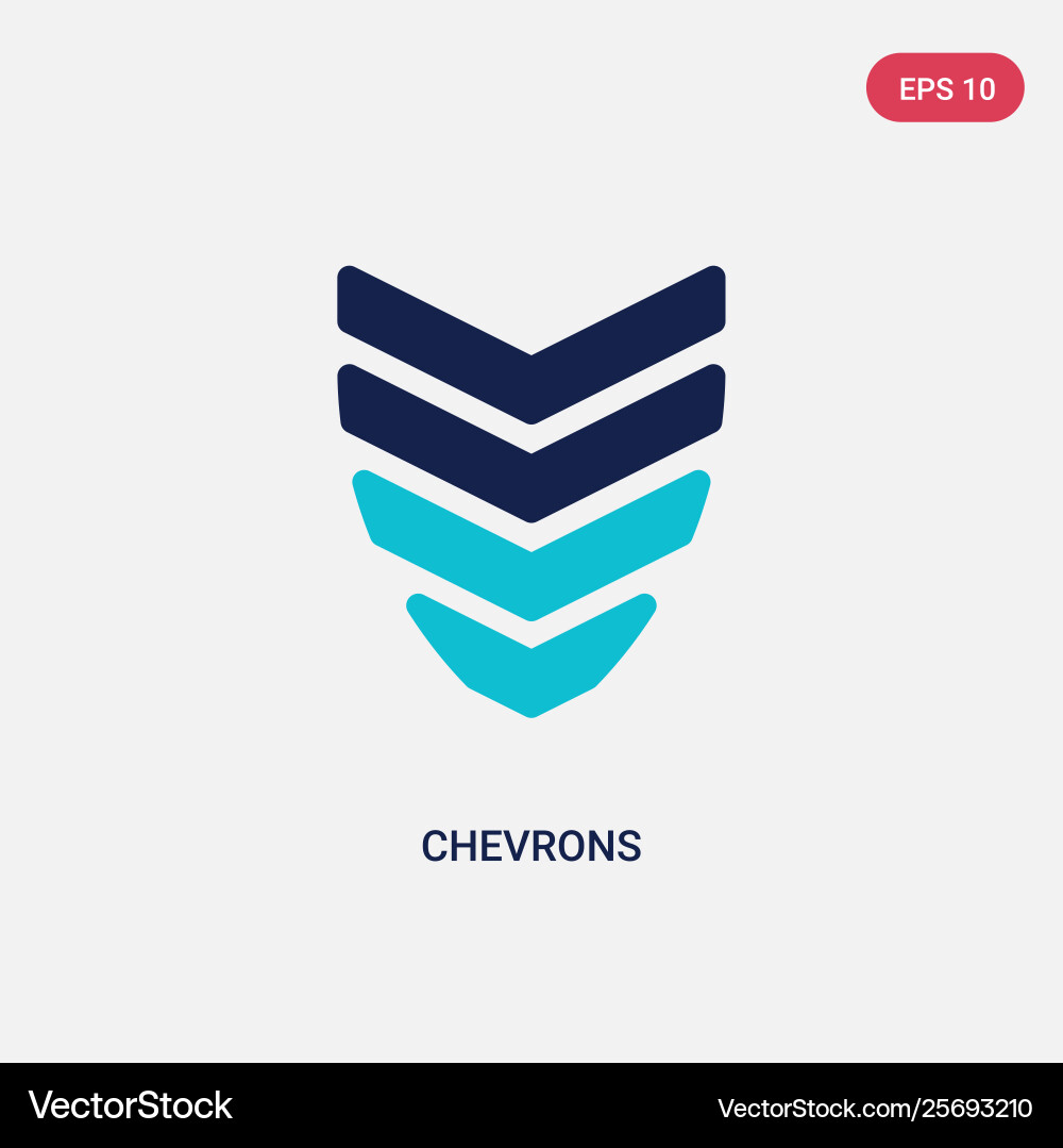 Two color chevrons icon from army and war concept Vector Image