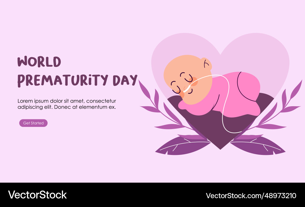 World prematurity day horizontal banner template Vector Image