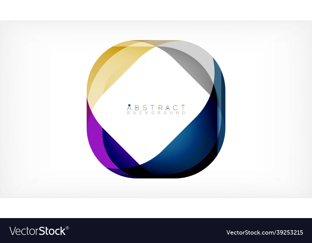 Abstract square shape with overlapping waves Vector Image