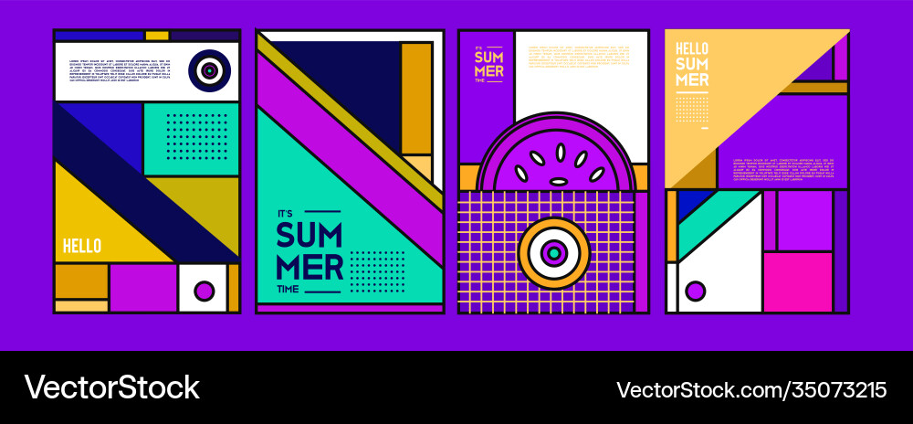 Colorful geometric summer background 2021 Vector Image