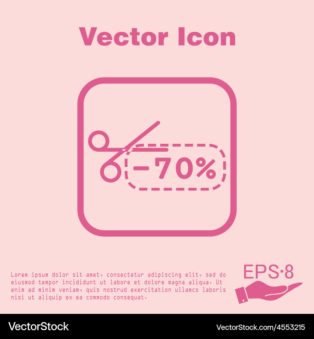 Discount coupon with scissors symbol icon Vector Image