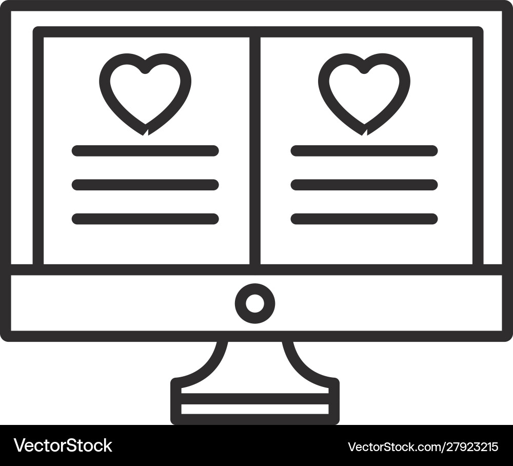 Email heart message romantic passion love line Vector Image