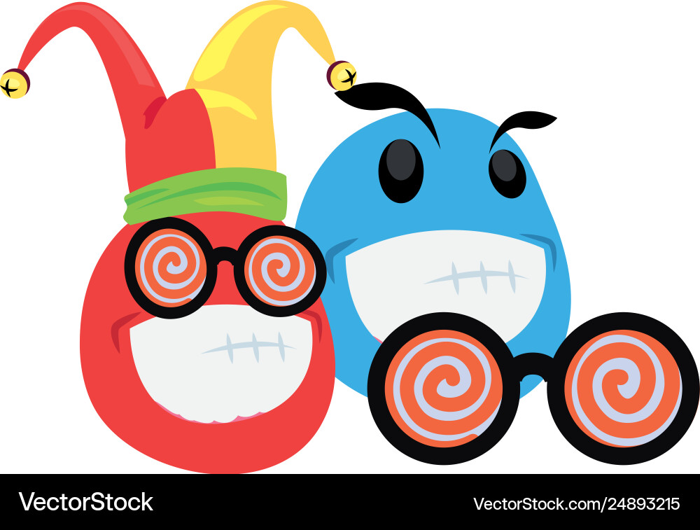 Emoji face april fools day Royalty Free Vector Image
