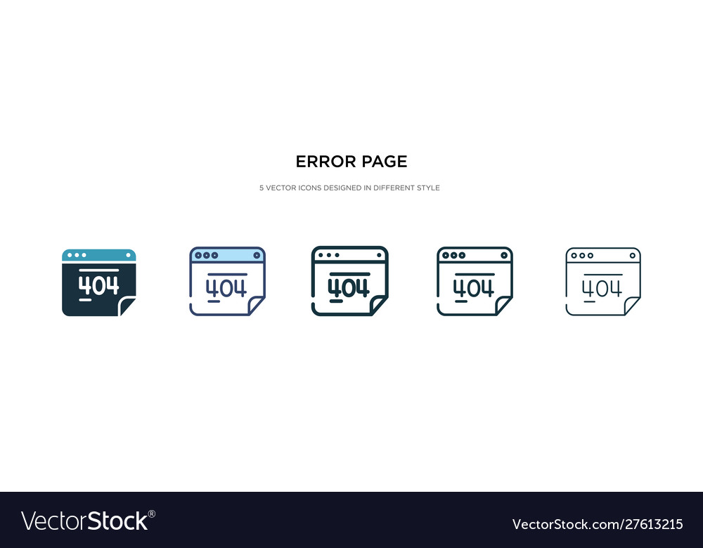 Error page icon in different style two colored Vector Image