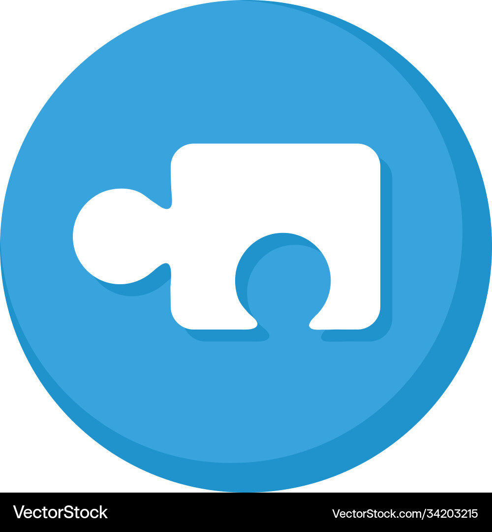 Puzzle game piece isolated icon Royalty Free Vector Image
