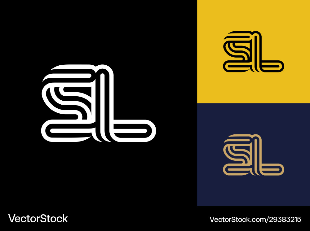 S and l combination lines letter logo creative Vector Image