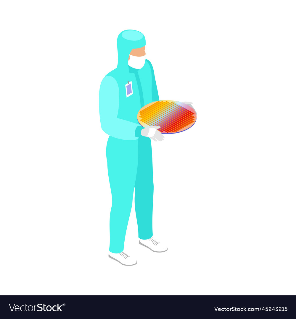 Semiconductor laboratory worker composition Vector Image