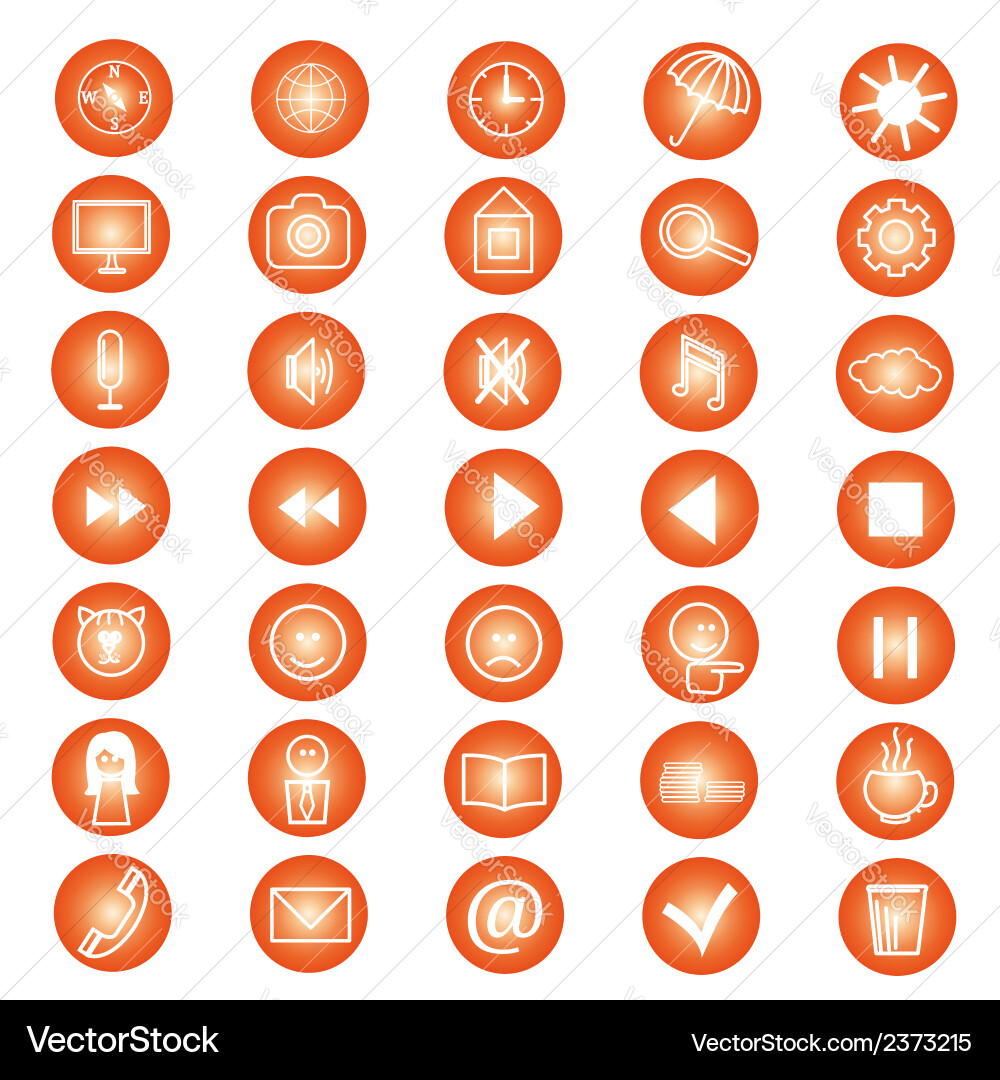 Set of icons for a site Royalty Free Vector Image