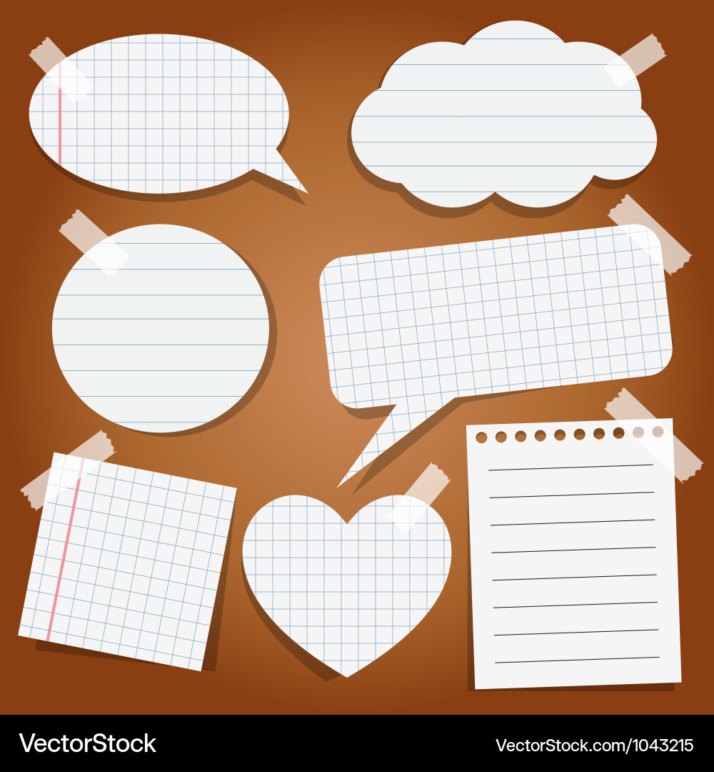 Set paper stickers with tape Royalty Free Vector Image