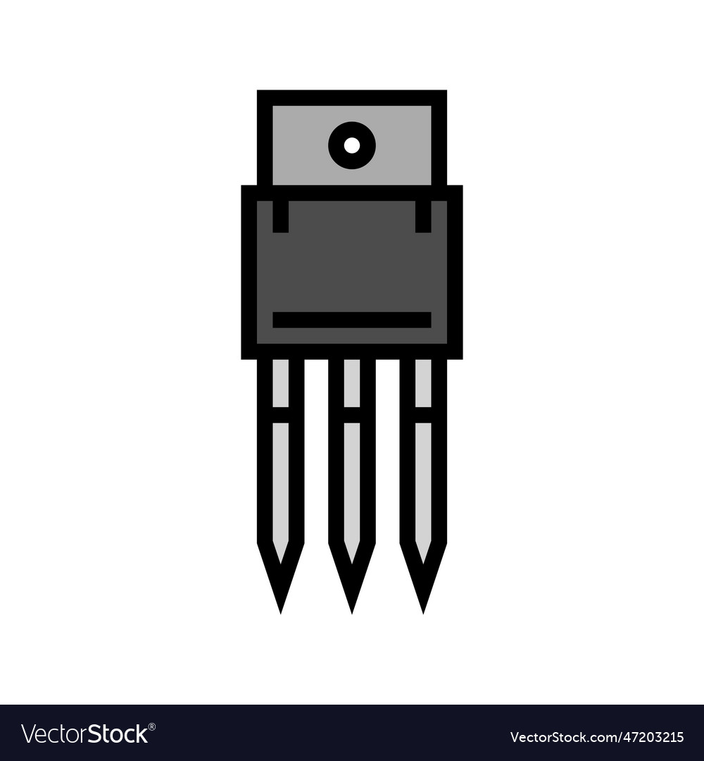 Transistor electronic component color icon Vector Image Transistor electronic component color icon Vector Image