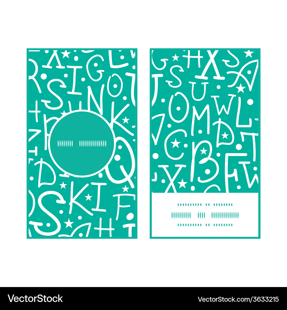 White on green alphabet letters vertical round Vector Image