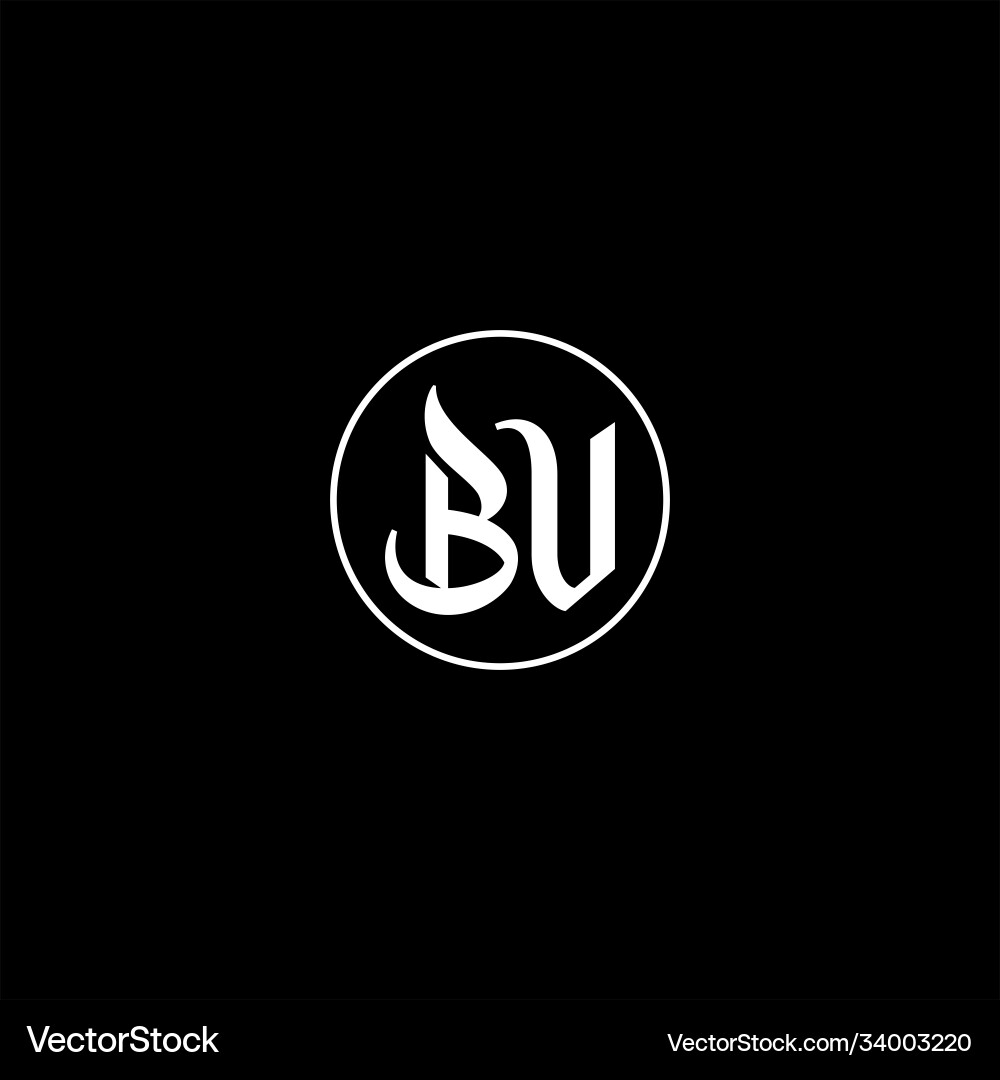 B v joint letter logo monochrome design Royalty Free Vector