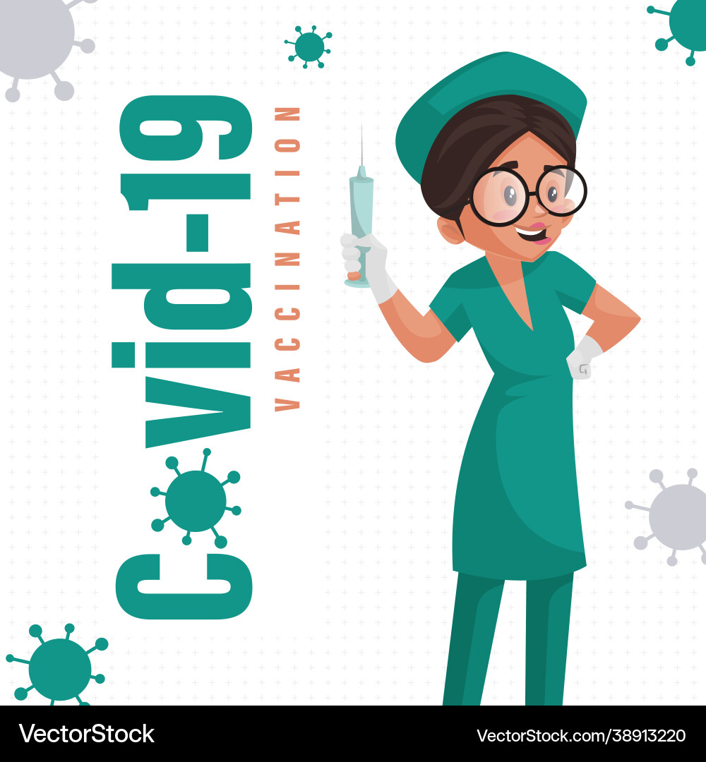 Banner design covid-19 vaccination Royalty Free Vector Image