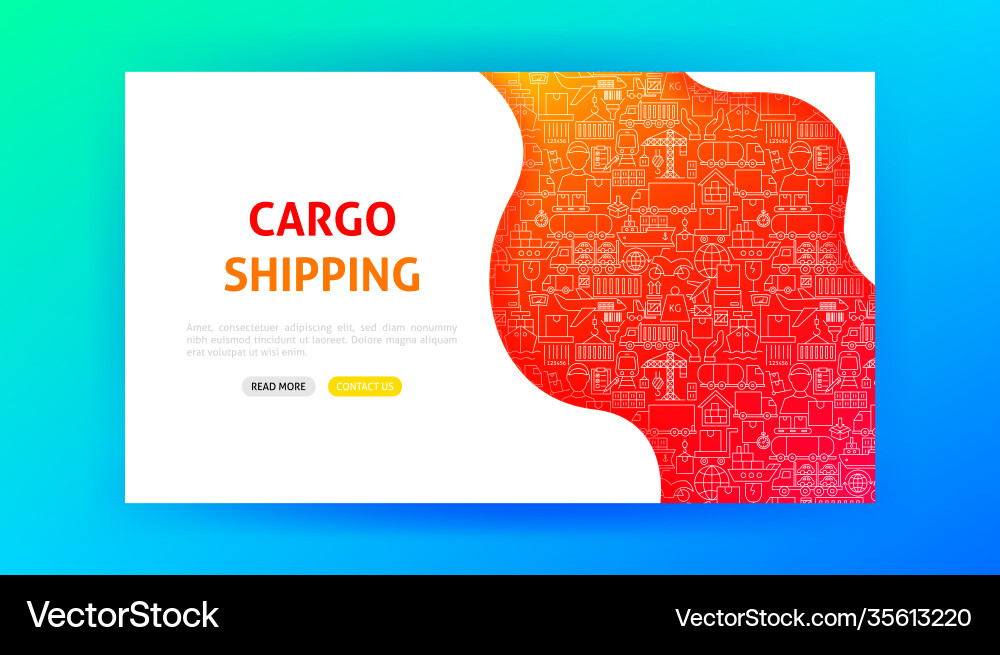 Cargo shipping landing page Royalty Free Vector Image