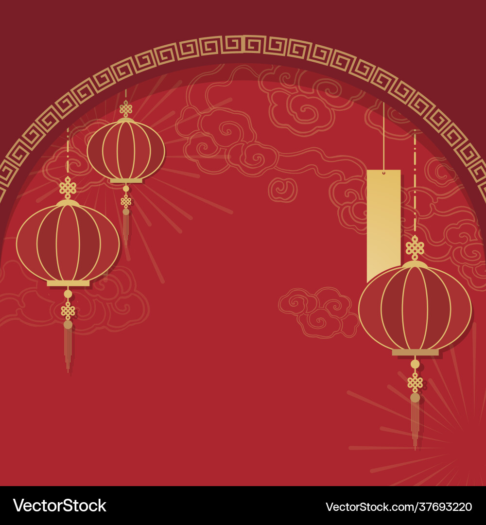Chinese new year mockup Royalty Free Vector Image