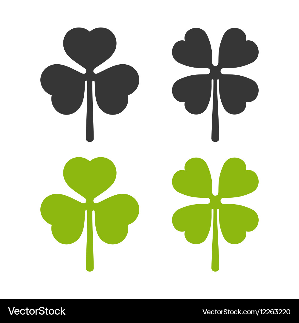 Clover Leaf Icons Set Irish Symbol Royalty Free Vector Image