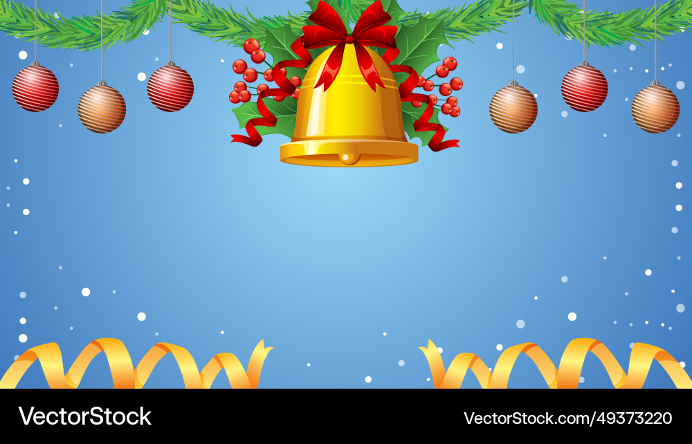 Festive christmas background with ornaments Vector Image