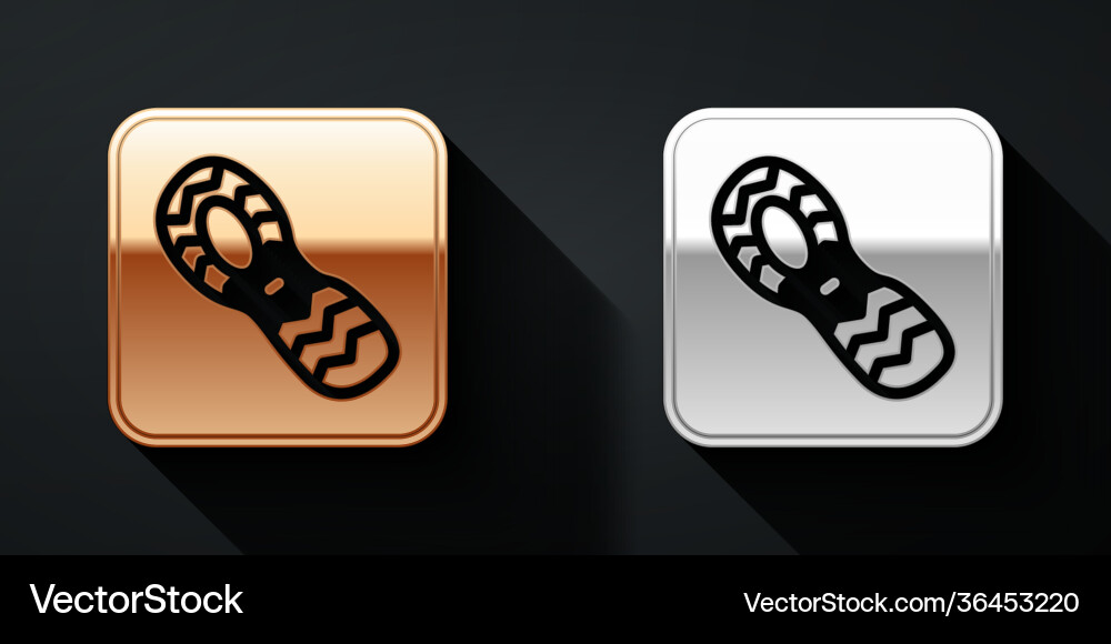 Gold and silver human footprints shoes icon Vector Image