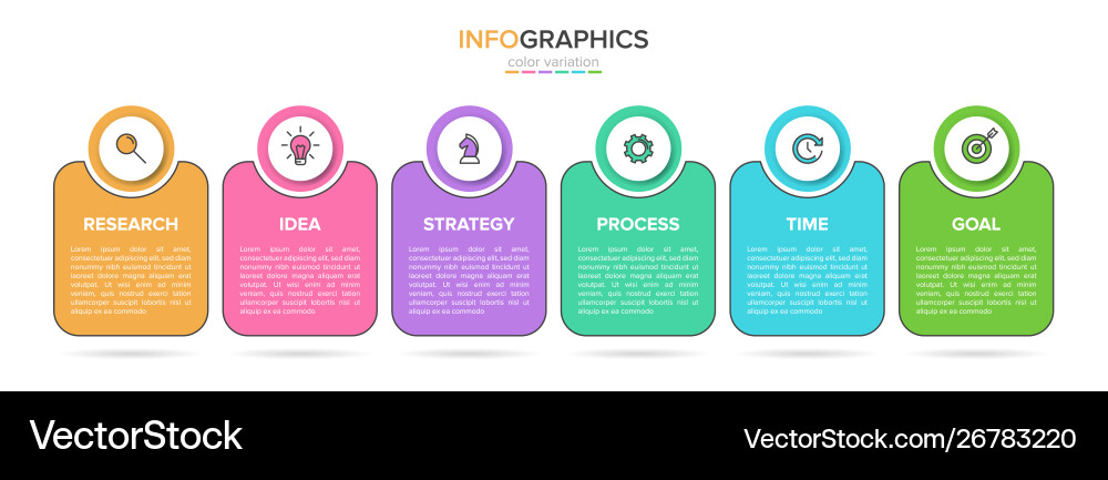 Infographic design with icons and 6 options Vector Image