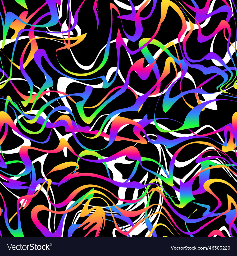 Rainbow gradient wavy lines seamless pattern Vector Image