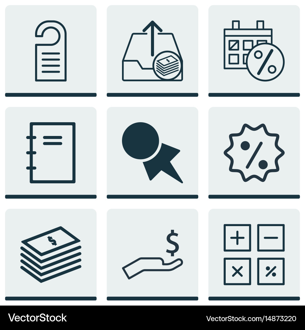 Set of 9 commerce icons includes black friday Vector Image