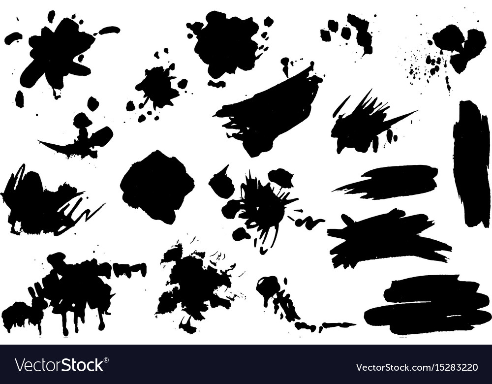 Watercolor splatters collection Royalty Free Vector Image