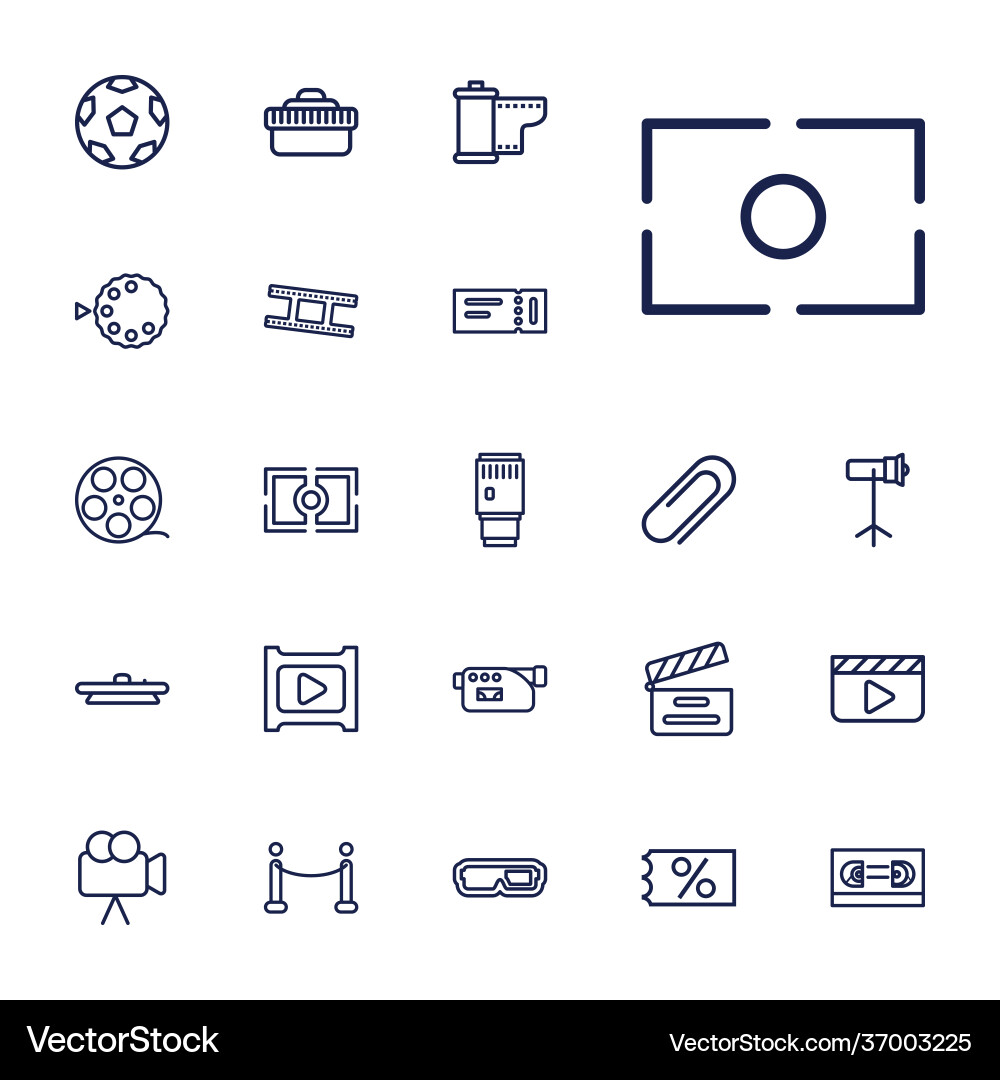 22 movie icons Royalty Free Vector Image - VectorStock