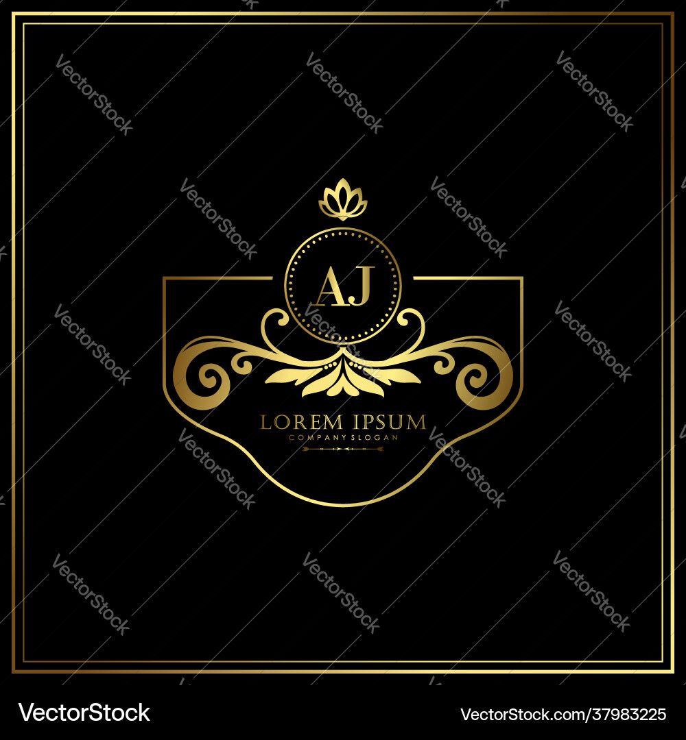 Aj initial letter luxury logo template in art Vector Image