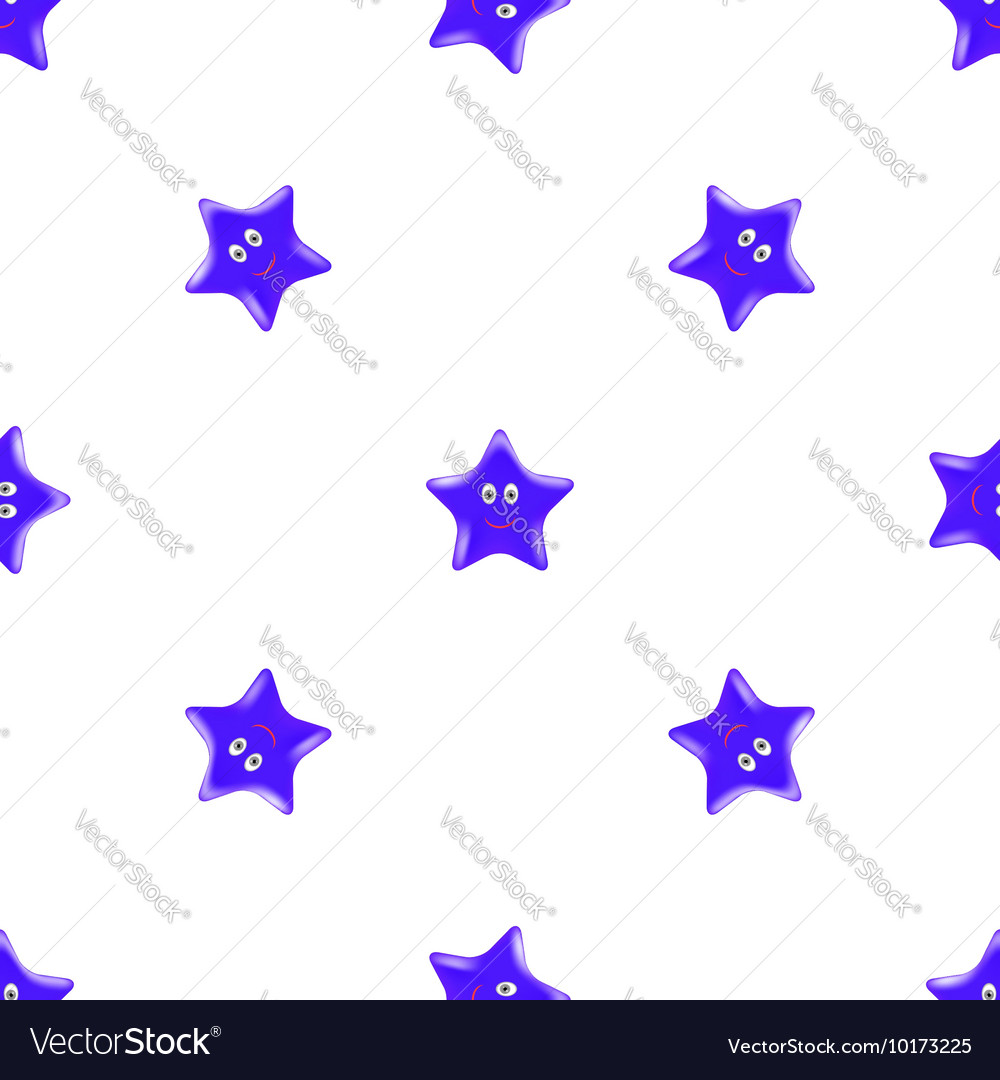Blue star seamless pattern Royalty Free Vector Image
