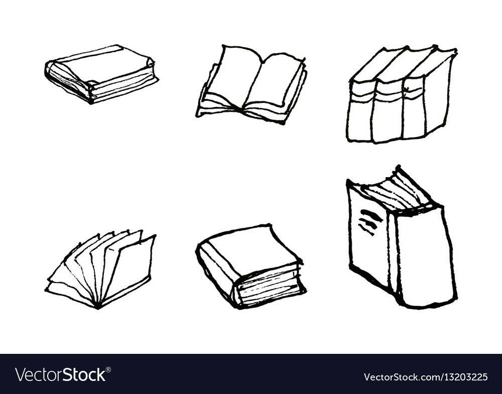 Book Doodles Set Royalty Free Vector Image Vectorstock