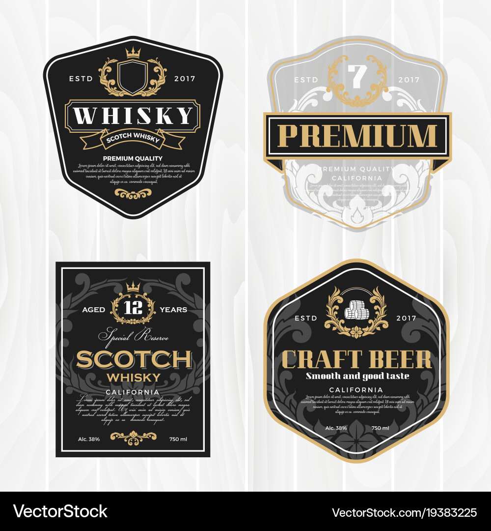 Classic vintage frame for whisky labels Royalty Free Vector
