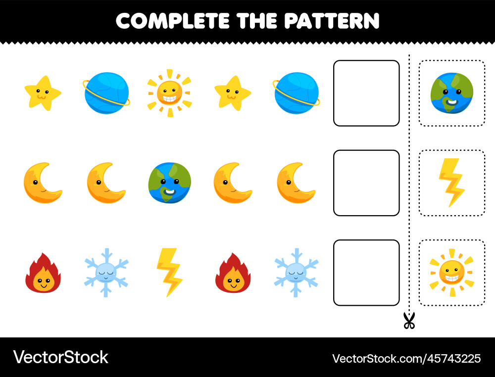 Education game for children cut and complete Vector Image